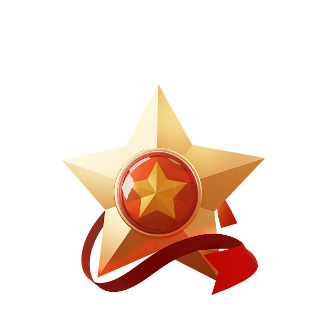 gold_star_badge_and_red_ribbon-花瓣网