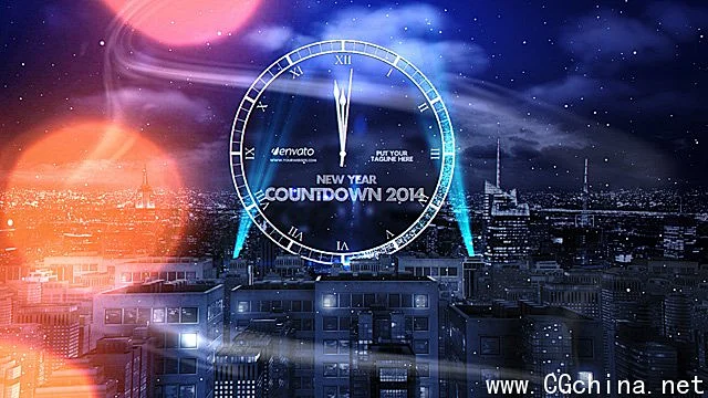 新年夜倒计时庆祝动画AE模板，New Year Eve Countdown_CGchina_高清实拍素材_配乐素材_AE模板_视频素材_AE ...