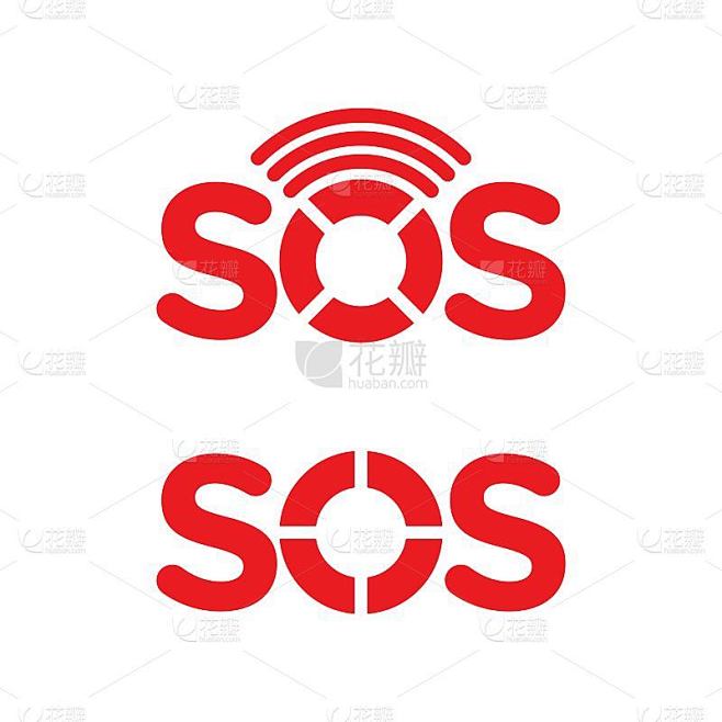 SOS矢量图标设计插图