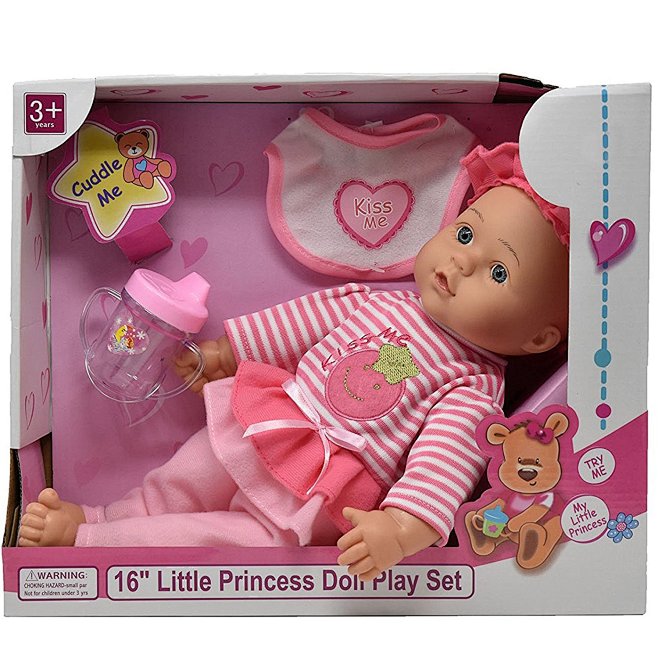 Amazon.com: Dolls To Play 16" Soft Body Baby Doll with Outfit, Bib and ...