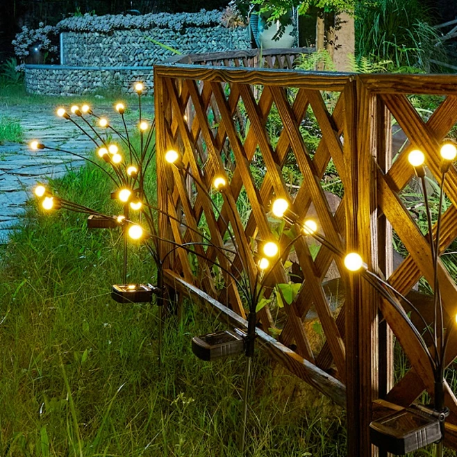 新款太阳能草坪灯led风动萤火虫灯 户外防水庭院花园插地灯批发-花瓣网