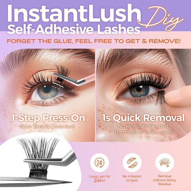 Amazon.com: LASHVIEW Self Adhesive Lashes,Press On Lash Clusters ...