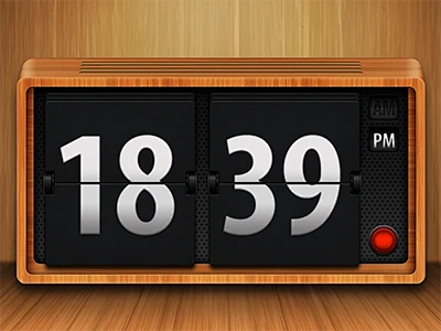 Flip_clock_wooden-花瓣网