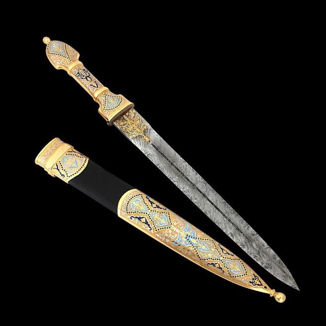An interesting damask dagger pattern from Russian gunsmiths-花瓣网