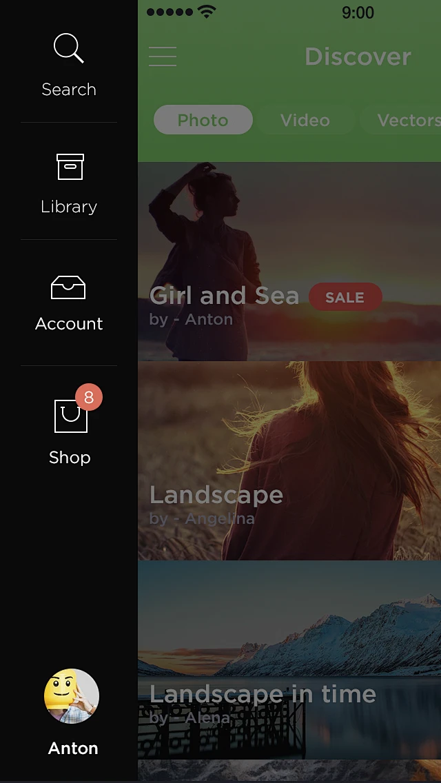 Dribbble - SideBar.png by Anton Skugarov图片_APP模式-主界面图片素材-花瓣网