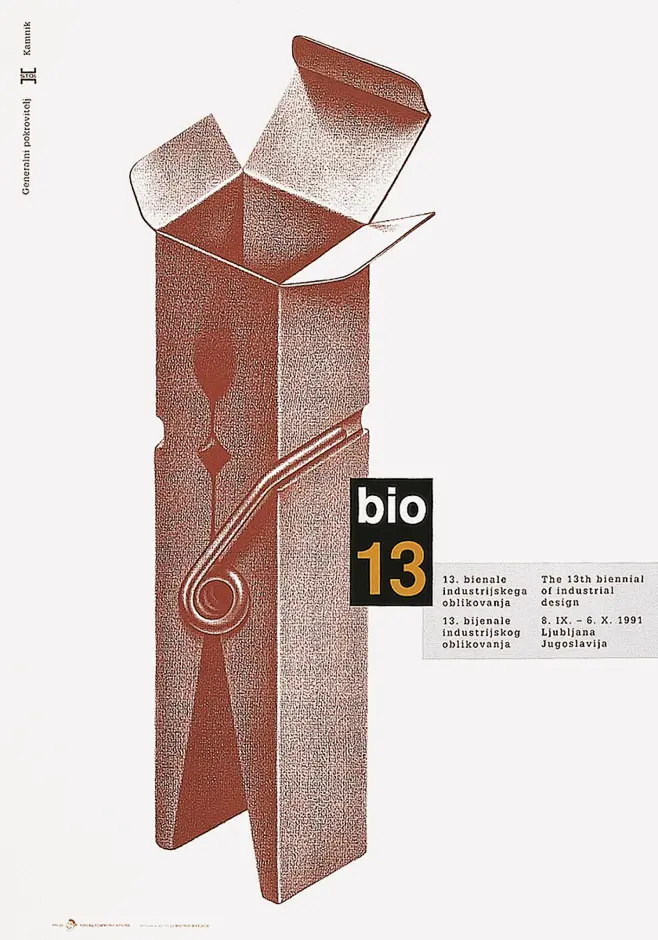 斯洛文尼亚设计师 Radovan Jenko 于1991年设计的海报《BIO 13, 13th Biennial of Industrial ...
