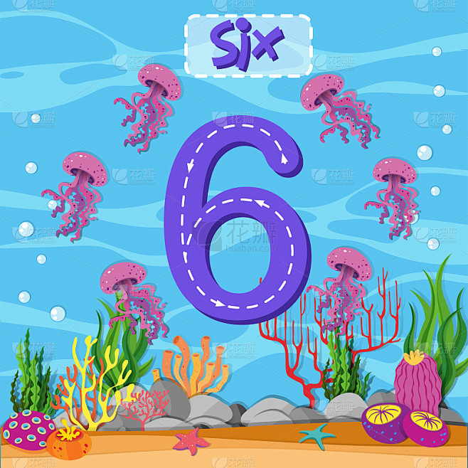 Number six tracing guide