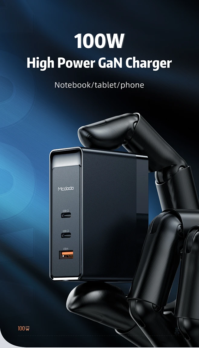 46.0US $ |Usb Charger MCDODO 100W GaN 3 Port USB Charger Power Delivery ...