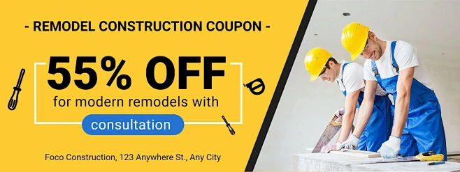 Construction Services Promo Voucher Discount Coupon素材-花瓣网