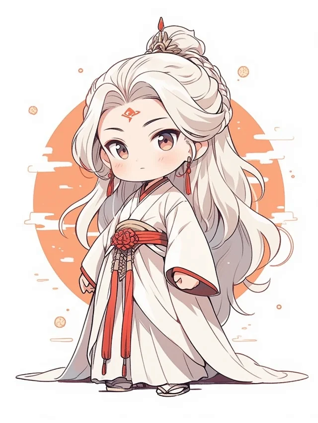 AIGC|插画|线描|Q版古风（有魔法）-花瓣网