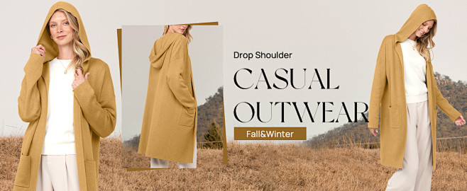 Hood Classy Long Draped Outerwear Coats