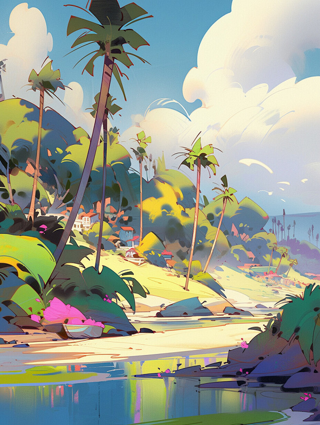 chen-zi-you-xujimo-a-vibrant-and-vibrant-tropical-islandsummerhigh ...