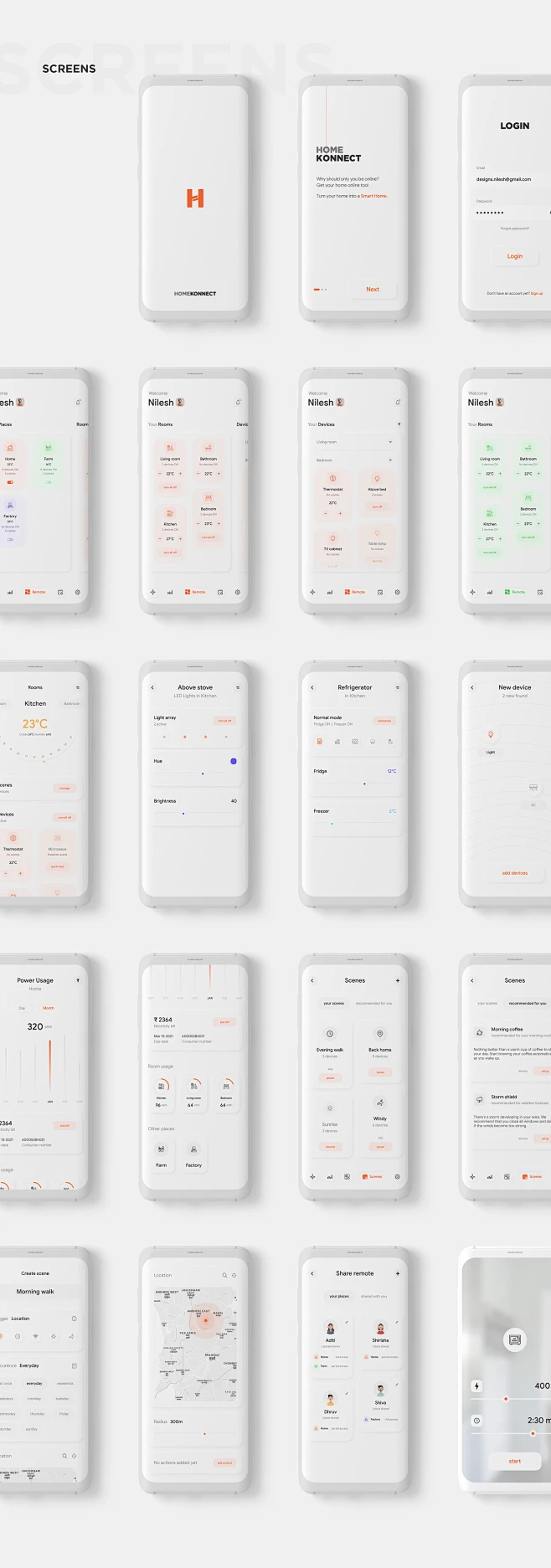 ux UI Interaction design user experience user interface Smart Home app design android ios ...