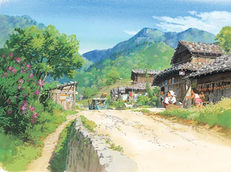 [转载]宫崎骏动画场景-男鹿和雄插画-花瓣网