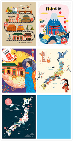 日本扁平化卡通旅游标志性建筑地图风俗特色传统风情海报AI元素材-花瓣网|陪你做生活的设计师 | 传统风情海报AI元素材-淘宝网
