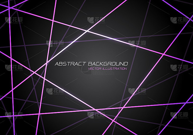 Abstract violet line light laser cross overlap on