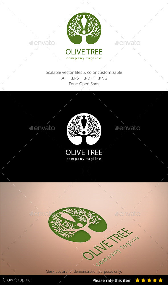 橄榄树——自然标志模板Olive Tree - Nature Logo Templates瓶,文明,克鲁斯,烘托、对开、历史、历史、人类、叶 ...