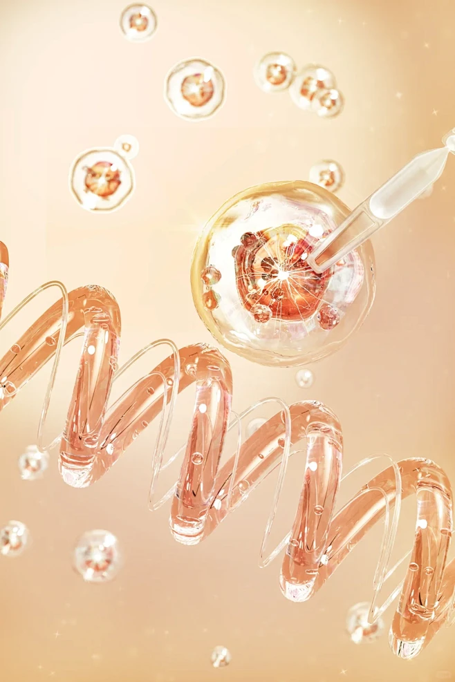 C4D&OC美妆护肤功效成分科研图#C4D建模渲染 #c4d电商设计 #c4d自学 #c4d教程 #c4d #电商设计 #设计师日常分享#细胞 ...