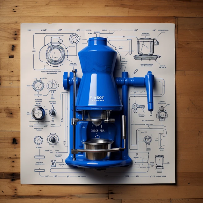 poraminkong2300_blueprint_diagram_of_Moka_pot_coffee_maker_a8414f78 ...