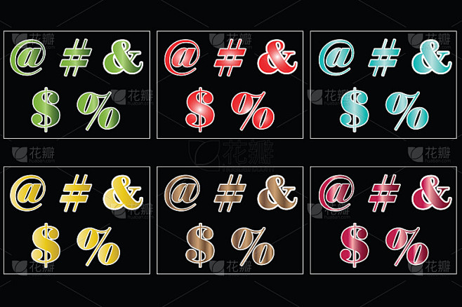 internet symbols vector set in multiple colors - d