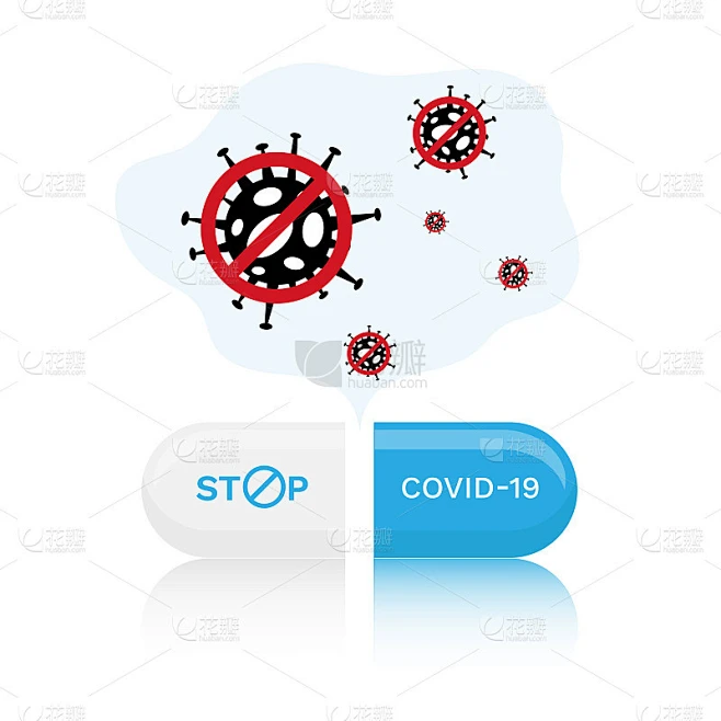 White and blue capsule pill Stop COVID-19 with vir图片_其他图片图片素材-花瓣网