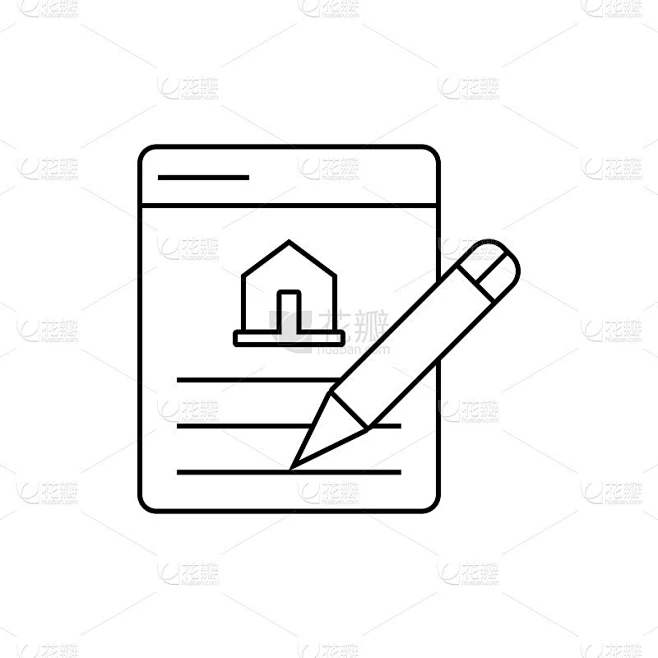 House contract paper sign - Real estate document i素材-花瓣网