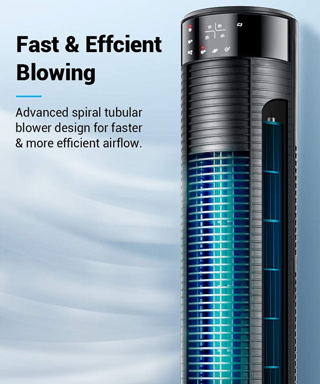Amazon.com: Tower Fan, 38 Inch Oscillating Quiet Cooling Powerful Floor ...