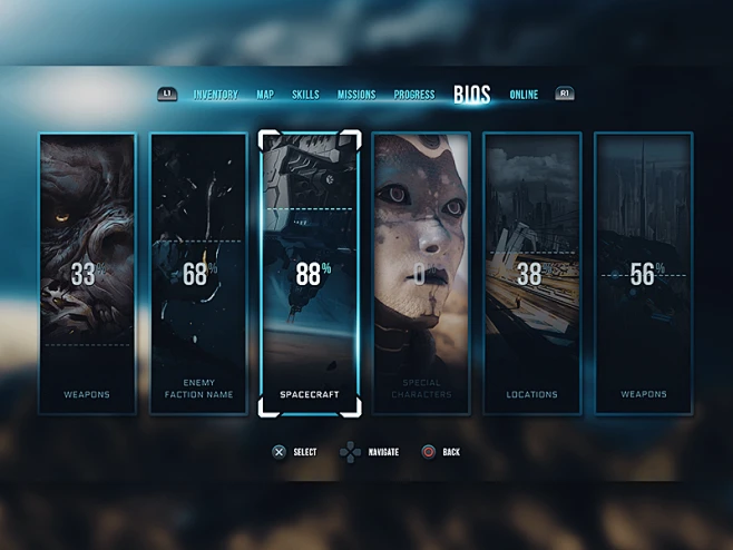 Bios Game Menu ps4 game gui-花瓣网