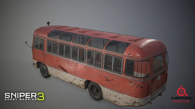 Prison bus, Sergey Sobin : This model is made for the game Sniper 3 ...