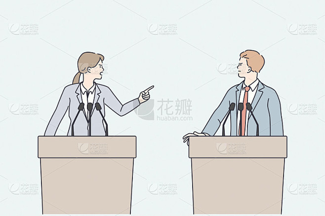 政治辩论和争论概念