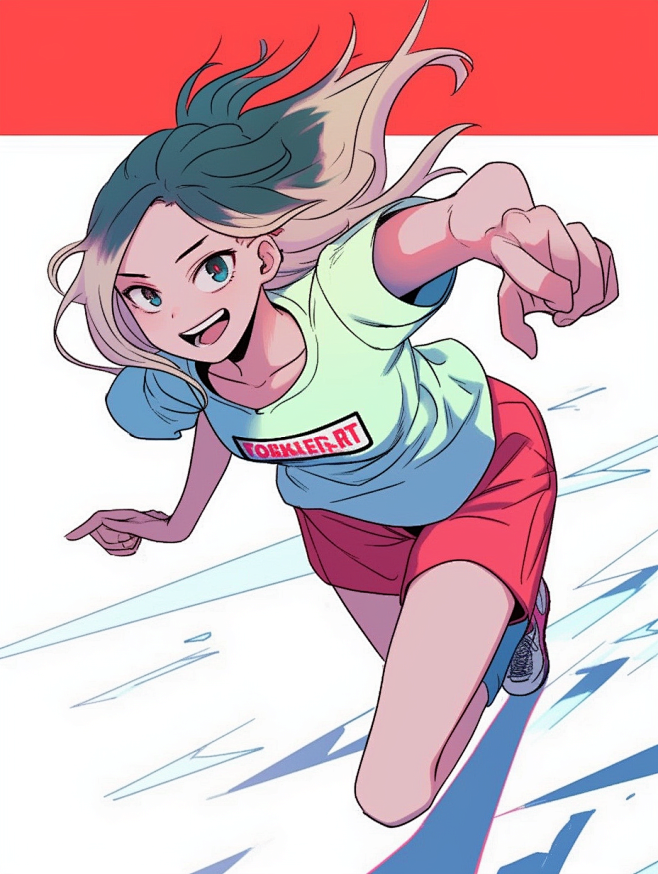 liepin_A_20_year_old_woman_running_forward_with_a_hand_outstret ...