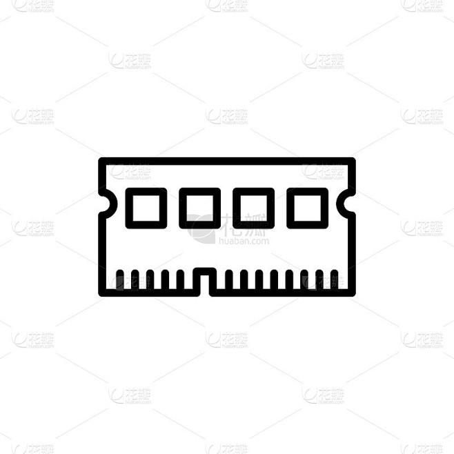 内存的电脑图标。矢量设计模板