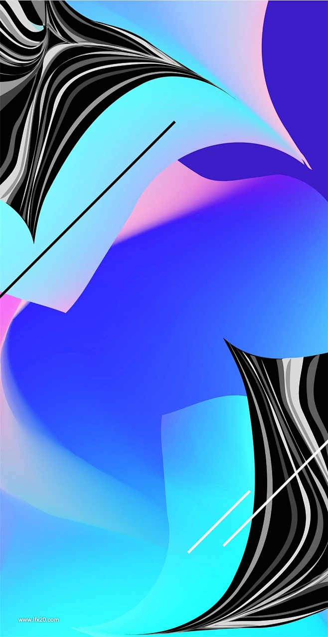 彩色几何图形圆形渐变扭曲背景海报-花瓣网