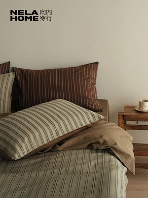 NELA HOME 全棉条纹色织提花四件套新疆长绒棉纯棉床单被套四季款-淘宝网-花瓣网