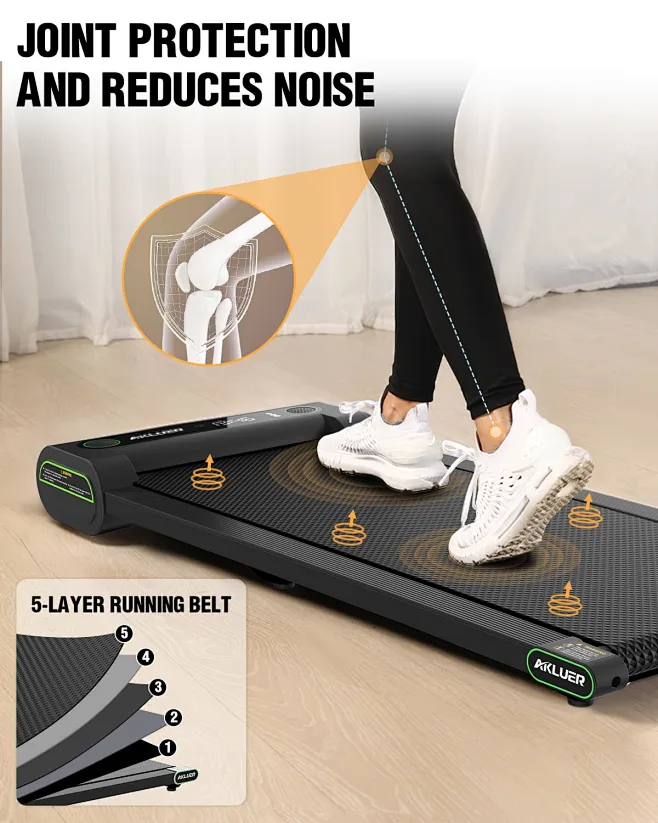 Amazon.com : AKLUER Walking Pad Treadmill Under Desk, Portable Treadmill with Bluetooth, Desk ...