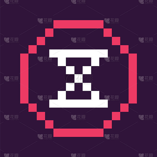 Hour Glass Time Icon in Pixel Style Retro Game