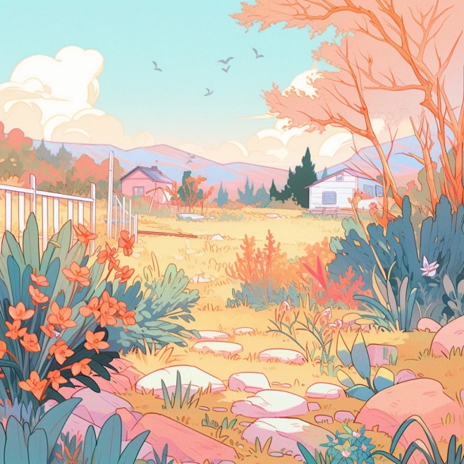 AIGC教程！MJ 轻松搞定高饱和配色插画-花瓣网