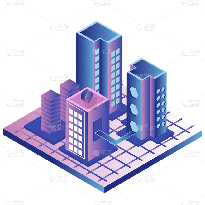 2.5D场景插画-高楼
