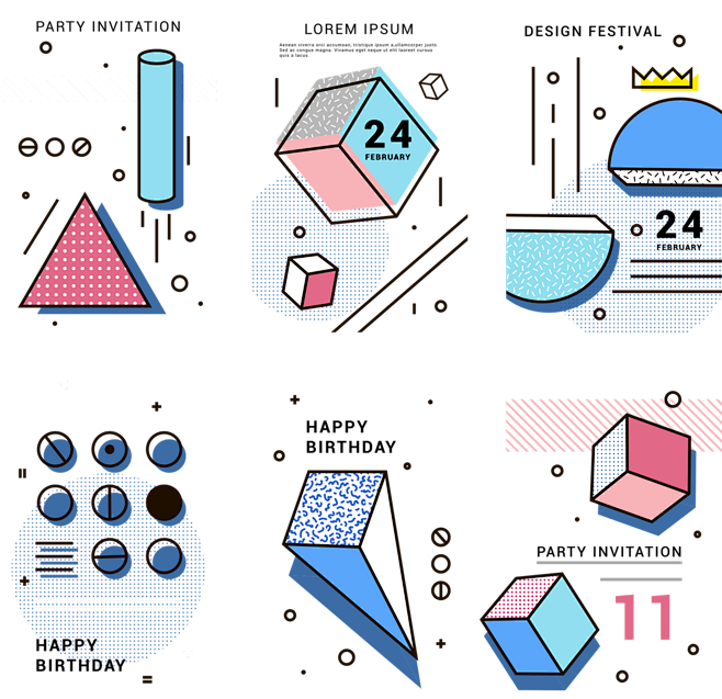 Memphis Art孟菲斯艺术元素_PNG：