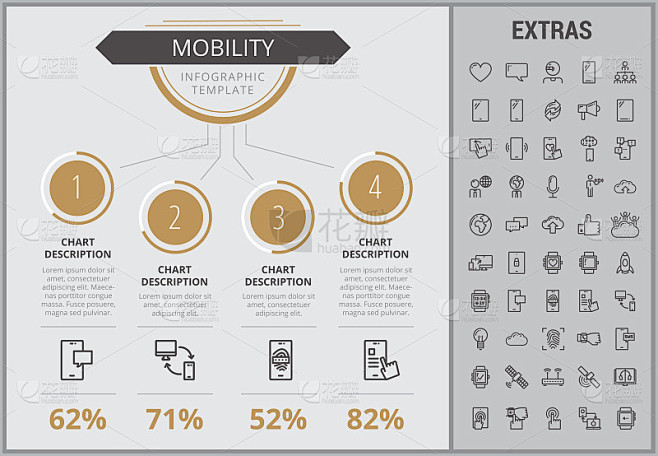 Mobility infographic template, elements and icons