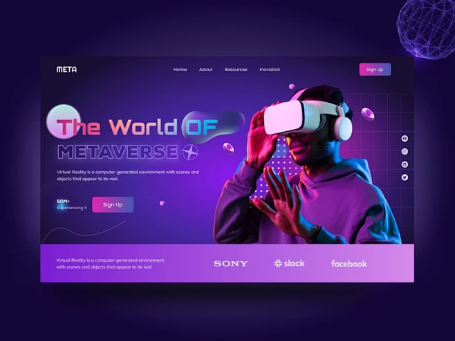 Metaverse Landing Page 3d artificial colorful design crypto dark hero ...