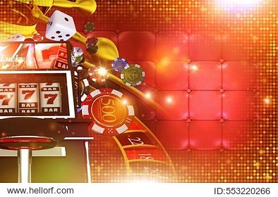 Casino Gambling Background with Right Side Copy Space. 3D Rendered ...