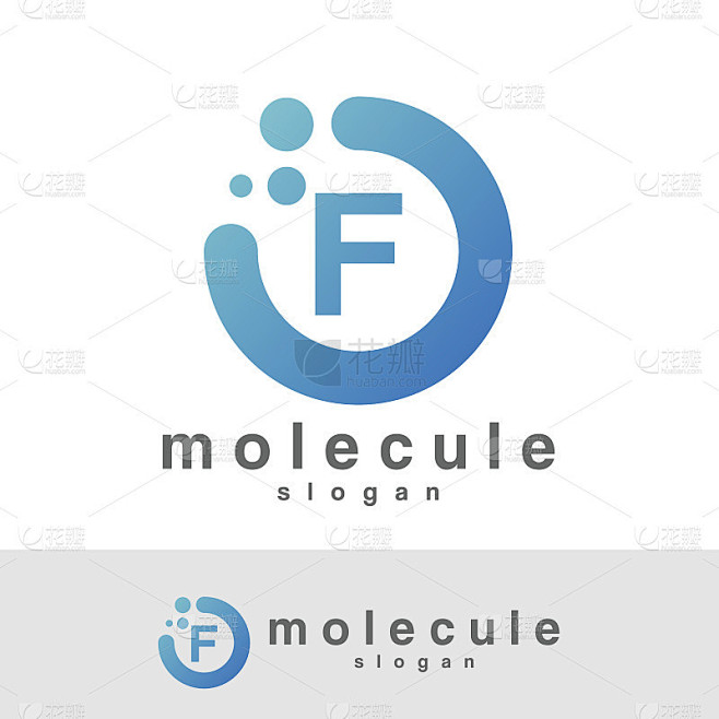 分子首字母F图标设计