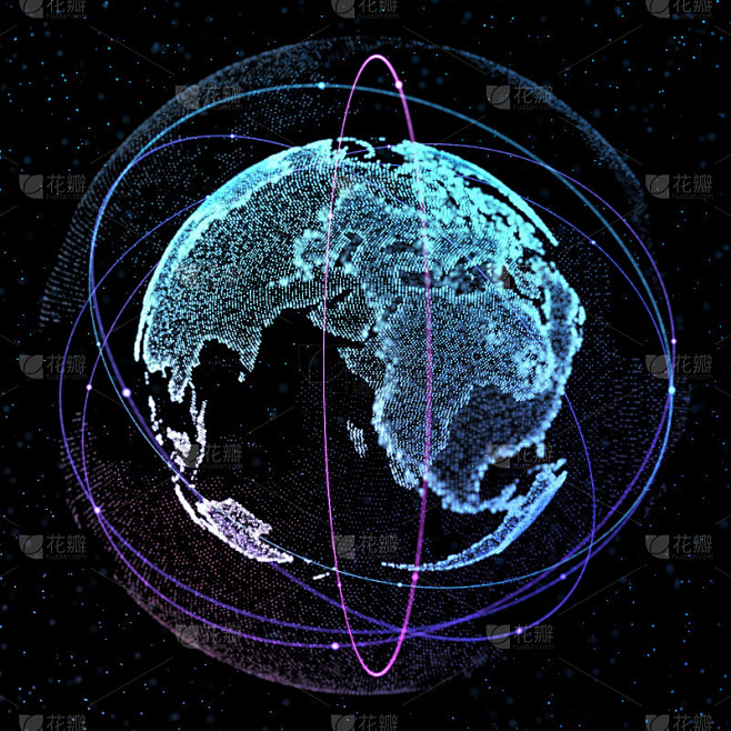 世界地图卫星，代表全球，全球网络连接，国际意义。三维演示