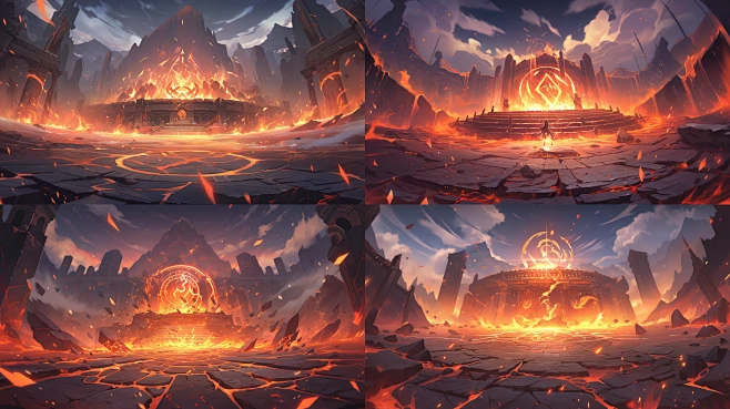 msdda2_The_crater_is_surrounded_by_molten_lava_with_a_palace_in ...