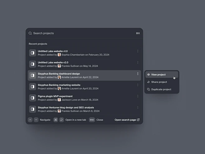 Command+K search menu-花瓣网