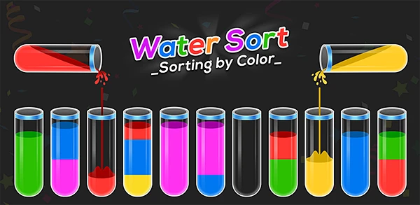 water sort puzzle game art design graphic tube color-花瓣网