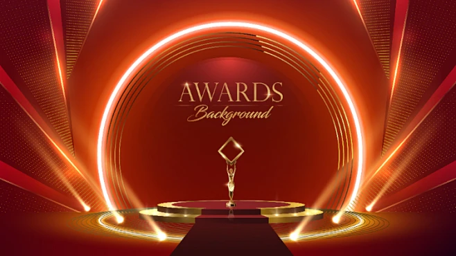 高级大气黑金舞台颁奖典礼晚会年会海报背景展板ai矢量设计素材-淘宝网-花瓣网