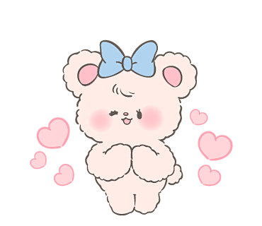 免抠元素 png 透明背景 可爱粉色小熊 心心 蝴蝶结 维尼 兔子 少女 萌