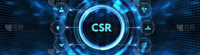 CSR简称，现代技术概念。商业、技术、互联网和网络的概念。三维演示